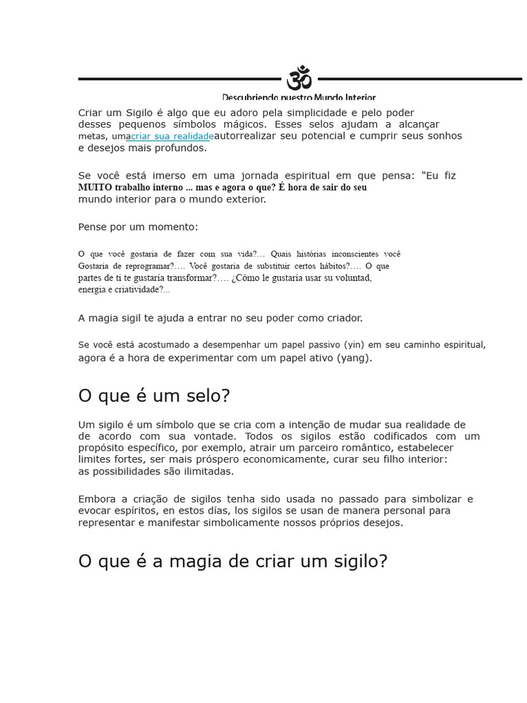 Como Criar um Sigilo Mágico | PDF | Intenção | Luxúria