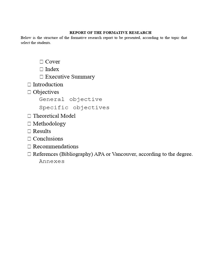 Formative Research Structure | PDF | Methodology | Science