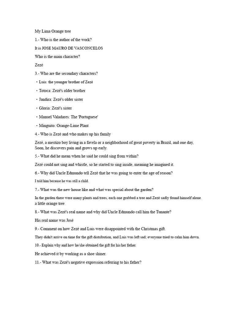 My Orange Tree Practical Work | PDF