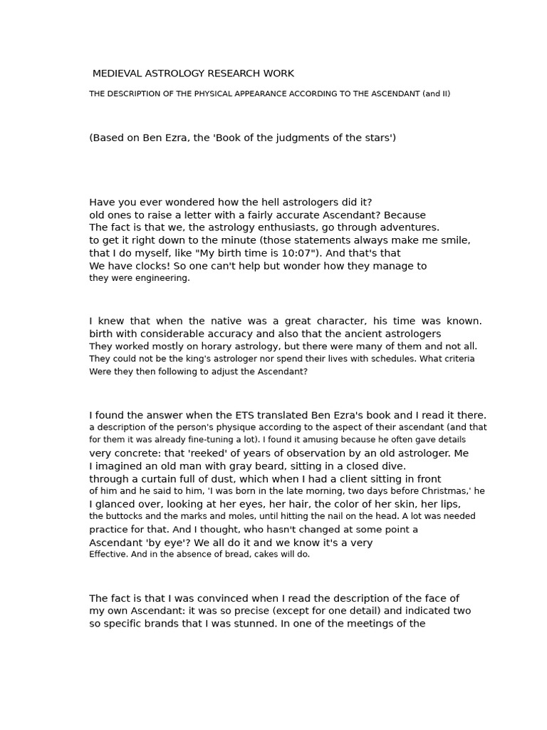 The Description of The Physical Appearance According To The Face of The ...