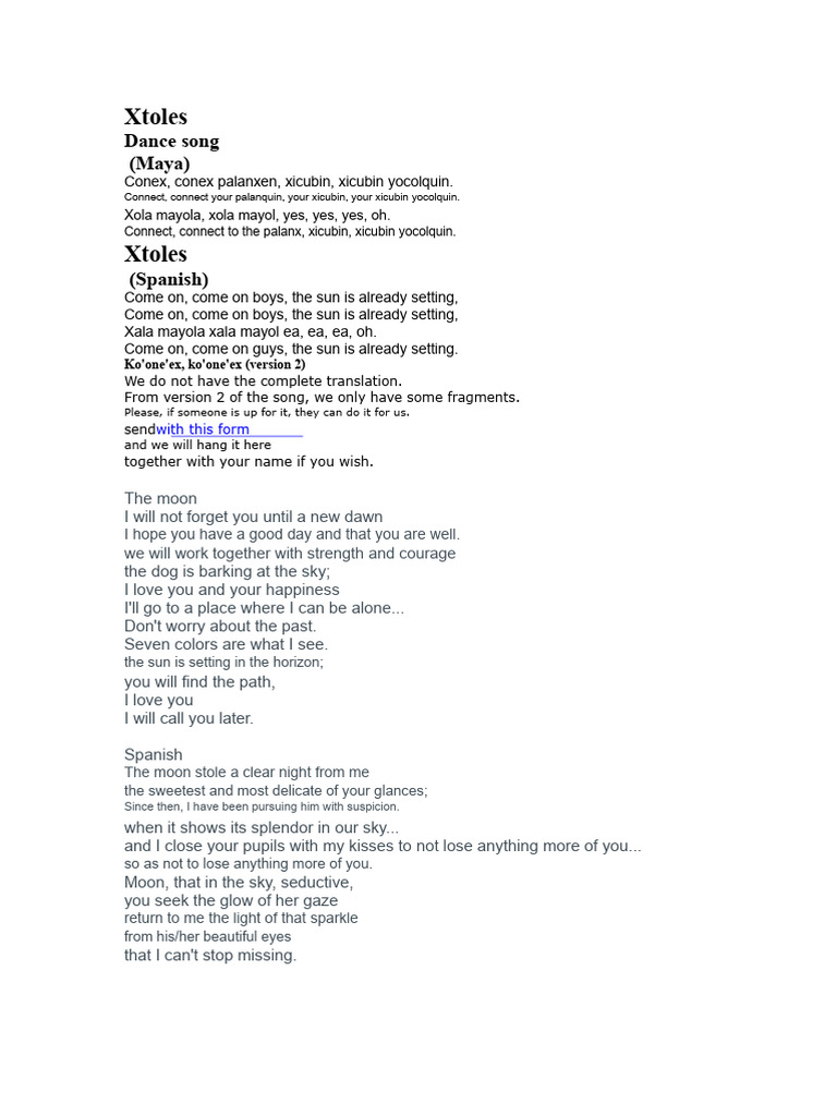 Mayan Songs | PDF
