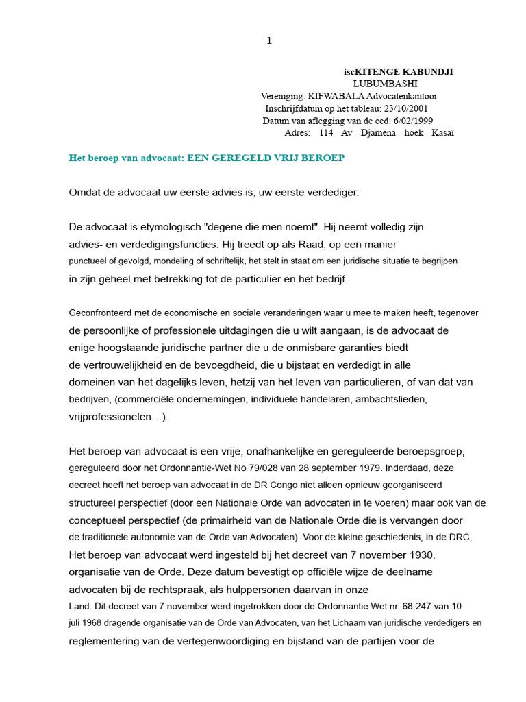 De Advocaat Van Lubumbashi | PDF
