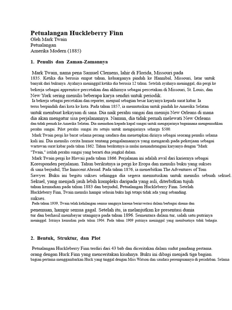 Petualangan Huckleberry Finn | PDF