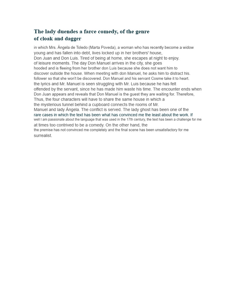Summary The Lady of The Ghost | PDF