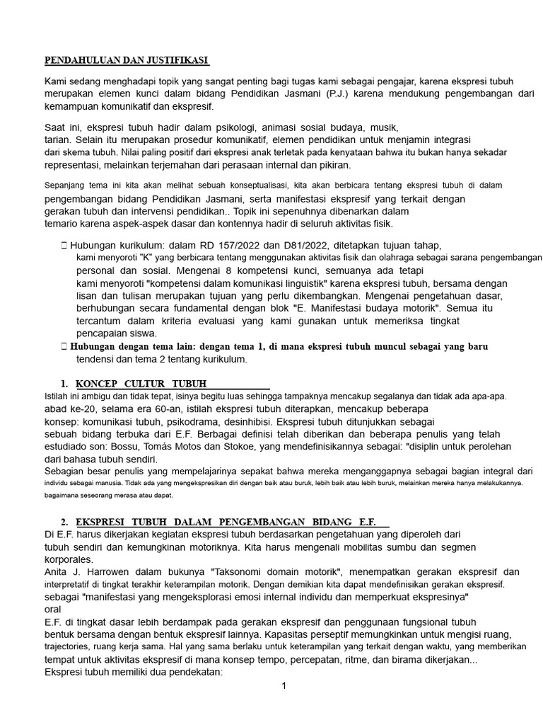 Tema 12. Ekspresi Tubuh Dalam Pengembangan Bidang Pendidikan Fisik ...