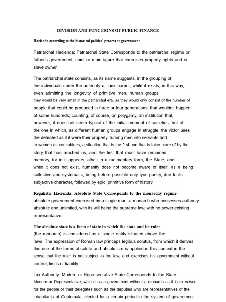 Division and Functions of Public Finance | PDF | Taxes | Public Finance