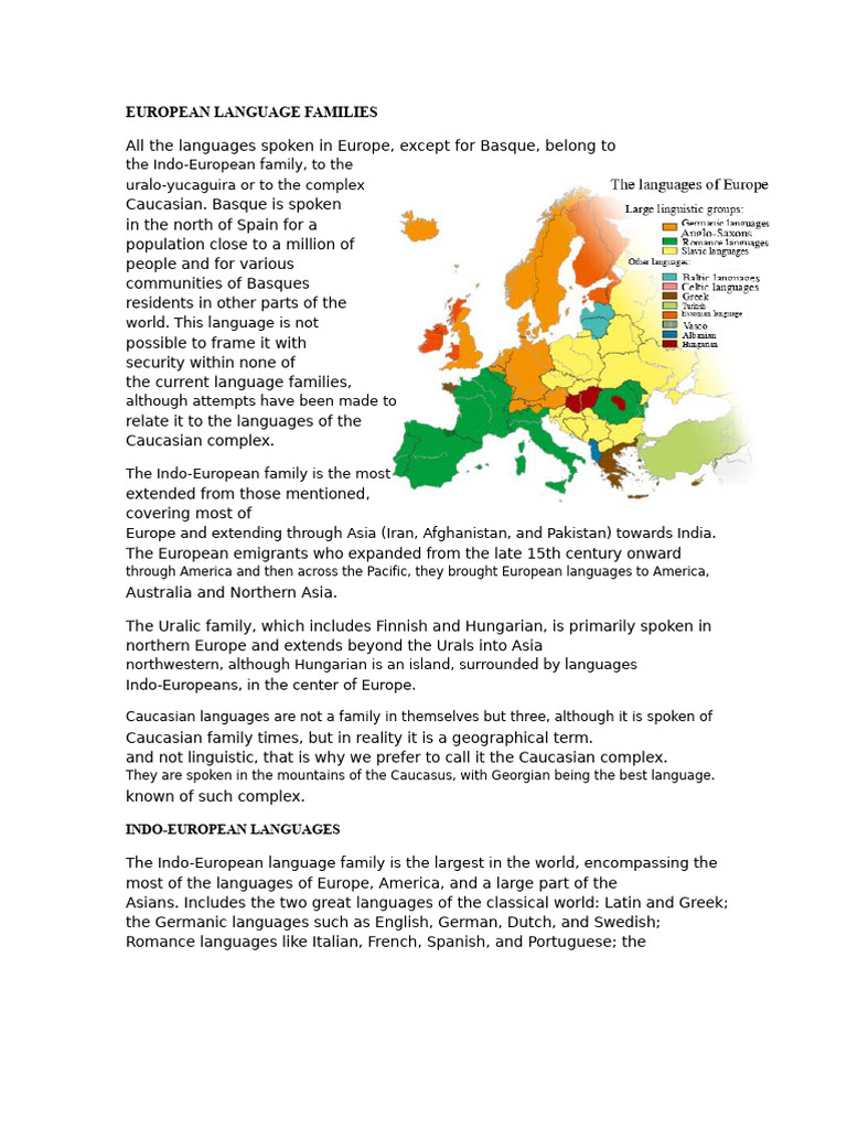 European Linguistic Families | PDF | Spain | Caucasus
