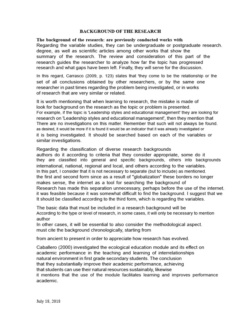 Background of the Research | PDF | Theory | Hypothesis