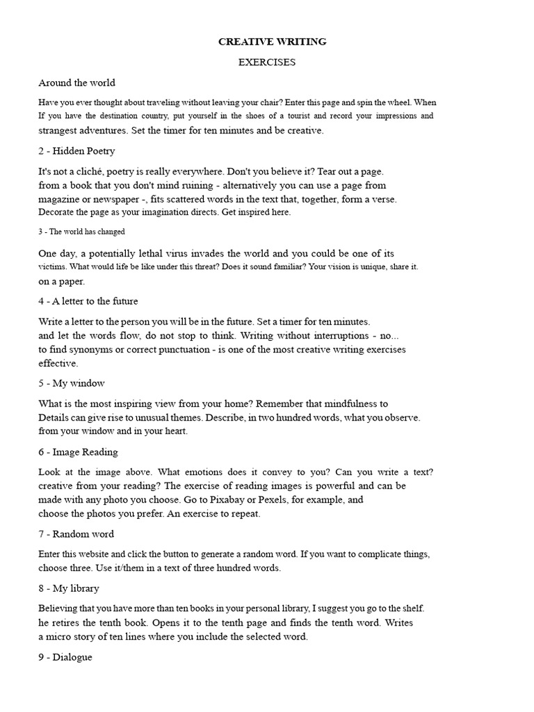 Creative Writing Exercises for Inspiration | PDF