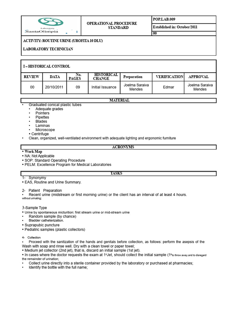 POP LAB 005 Urine Routine | PDF | Kidney | Urinary Tract Infection