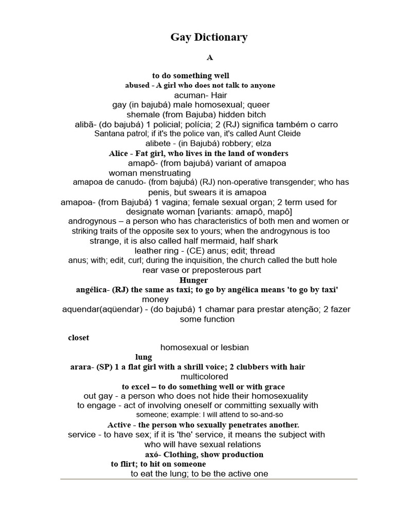Gay Dictionary | PDF | Homosexuality | Lesbian
