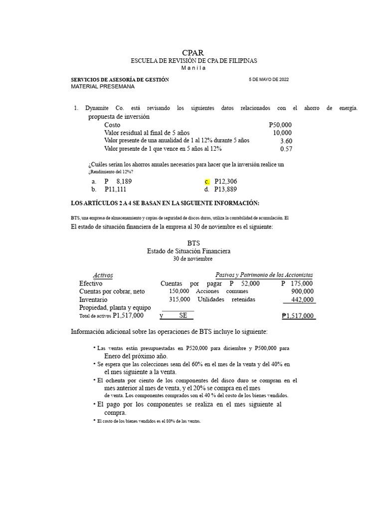 Análisis Financiero y Propuestas de Inversión | PDF | Presupuesto ...