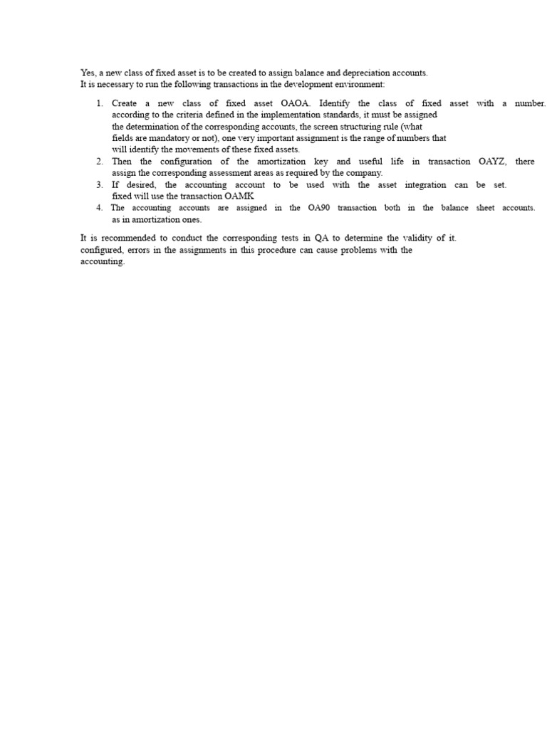 Creation and Configuration of AF Class in SAP | PDF