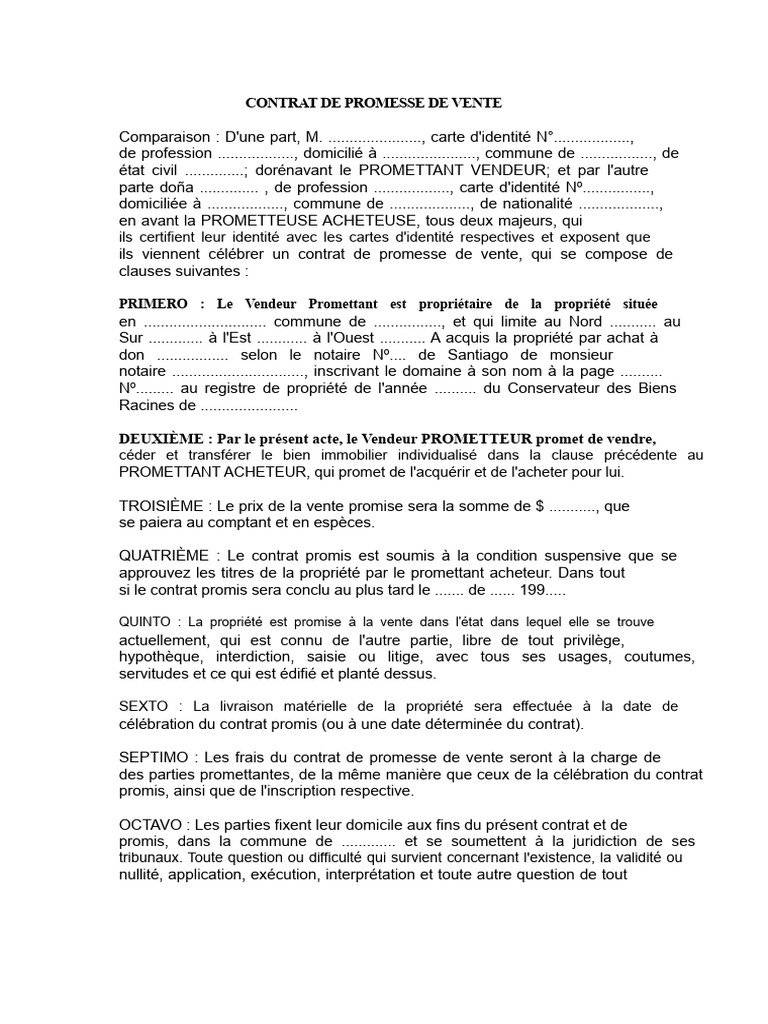 Contrat de promesse de vente immobilier | PDF | Arbitrage | Justice