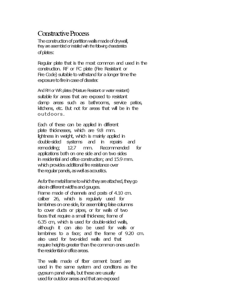 Drywall construction process | PDF | Drywall | Wall