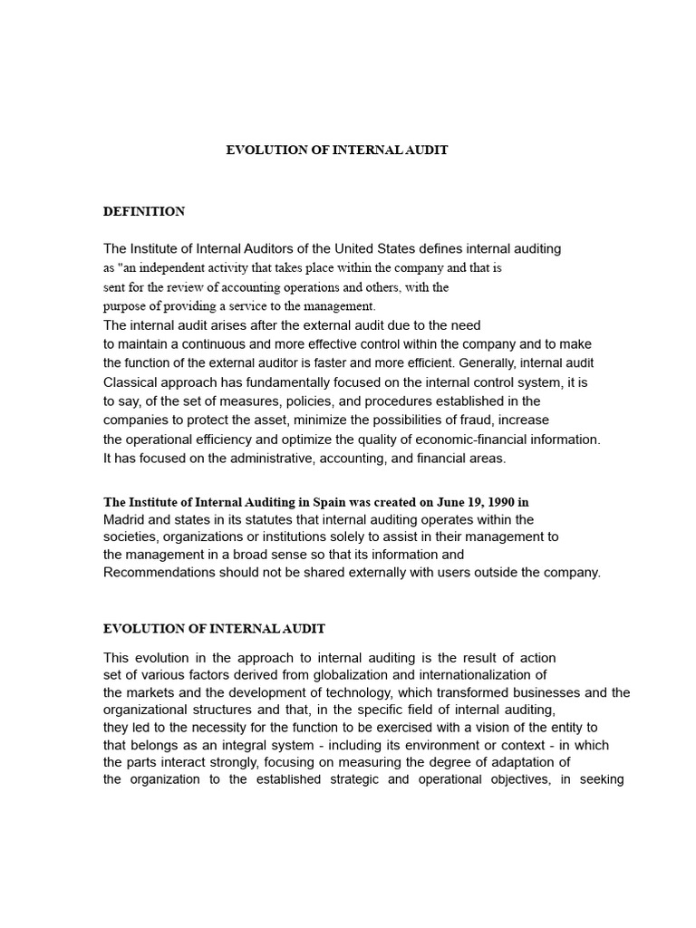 Evolution of Internal Audit Practices | PDF | Internal Audit | Audit