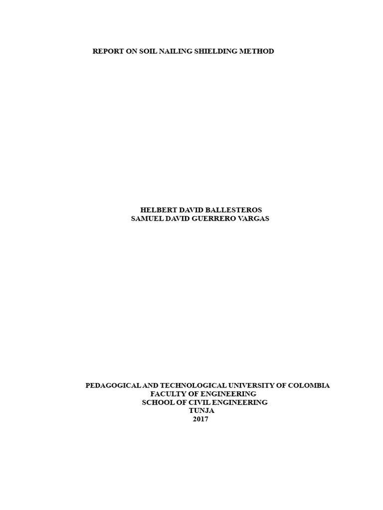 Soil Nailing Shielding Method | PDF | Civil Engineering | Mechanical ...