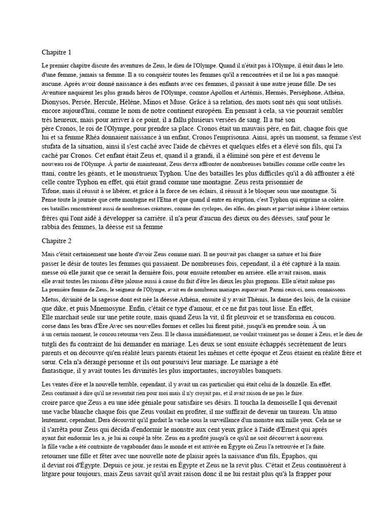 Résumé Olympos | PDF | Apollon | Athéna