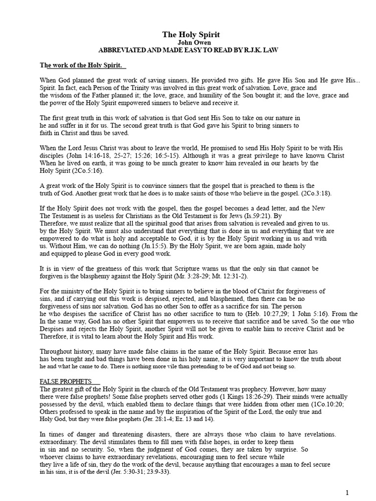 Understanding the Holy Spirit's Role | PDF | God The Father | Holy Spirit