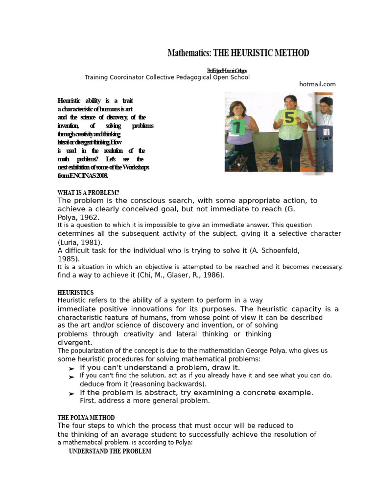 Mathematics: The Heuristic Method | PDF | Heuristic | Thought