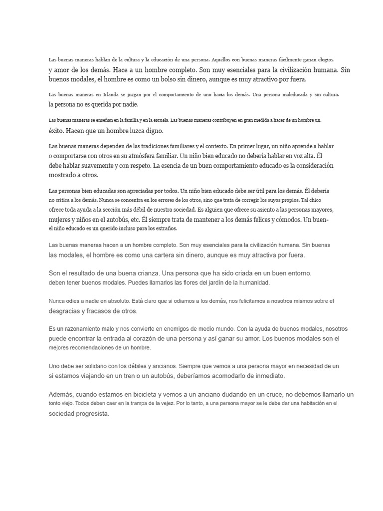 Buenos Modales | PDF | Comportamiento | Verdad