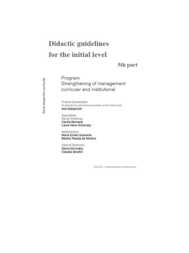 Didactic Guidelines 5 (2009) | PDF | Socialization | Knowledge