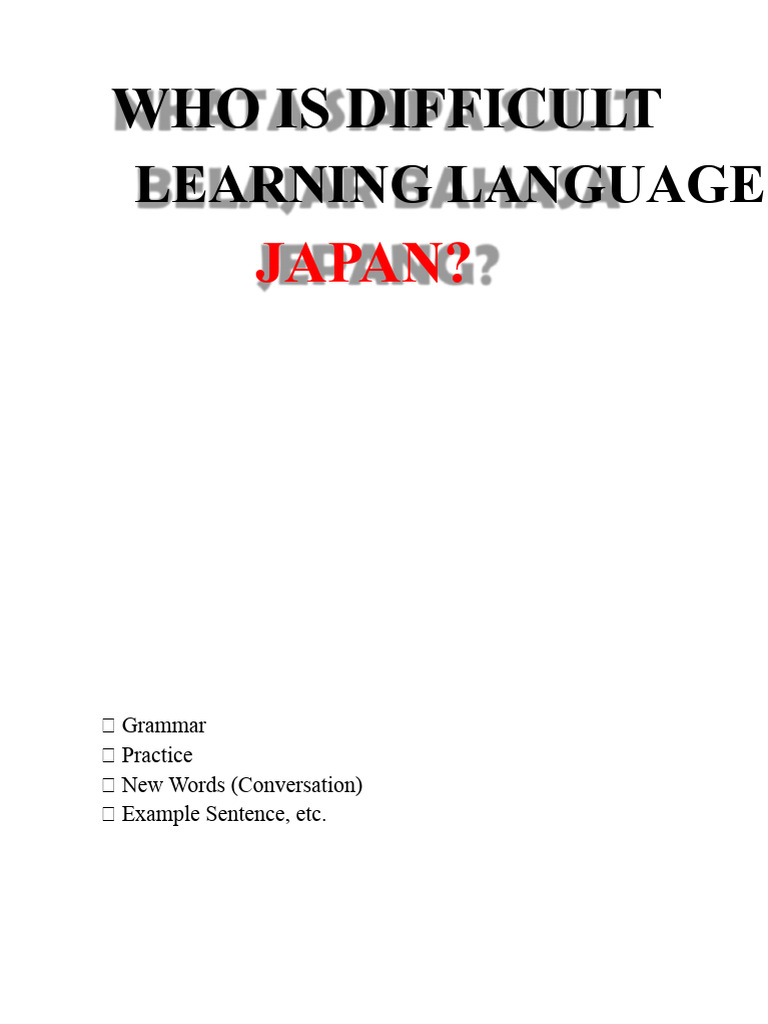WHO SAYS IT'S HARD TO LEARN JAPANESE.docx | PDF | Japanese Language ...