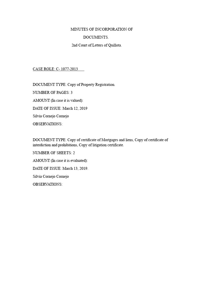 Property Registration and Legal Certificates | PDF