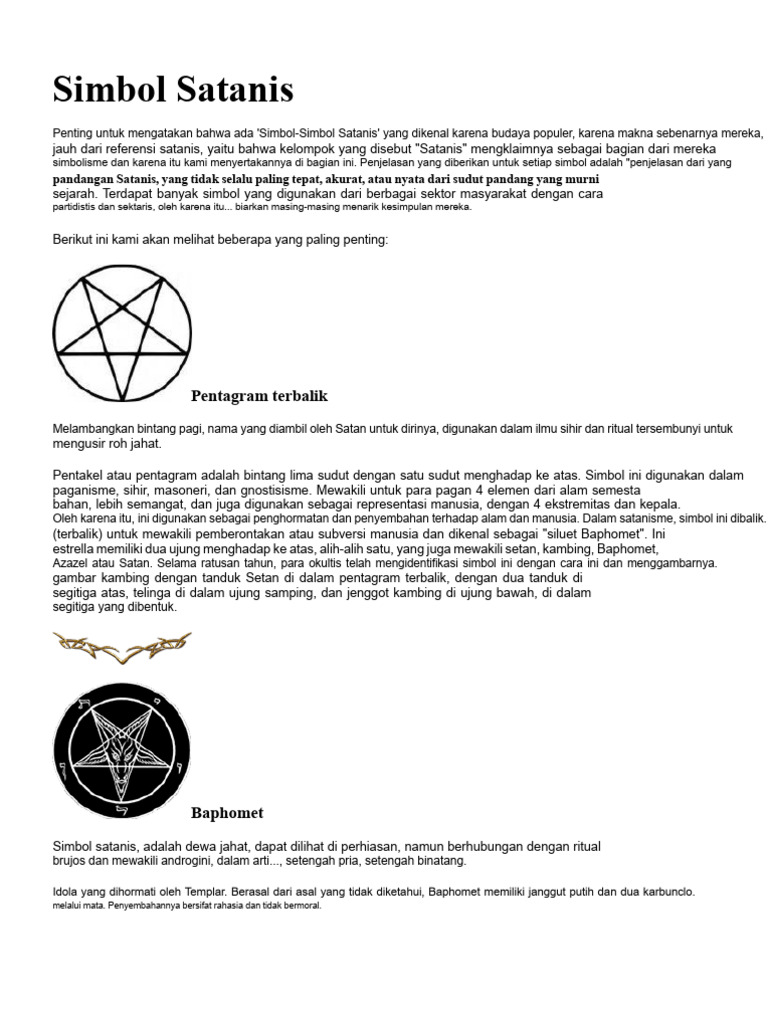 Simbol-Simbol Satanis | PDF