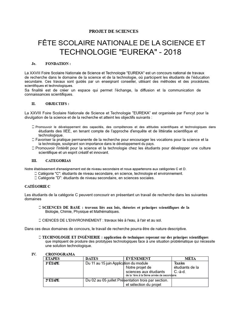 Format de Projet de Sciences | PDF | Science | Observation
