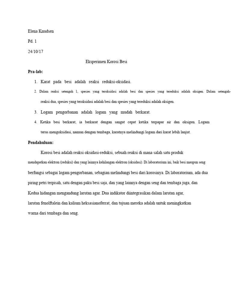 Korosi Besi Lab | PDF