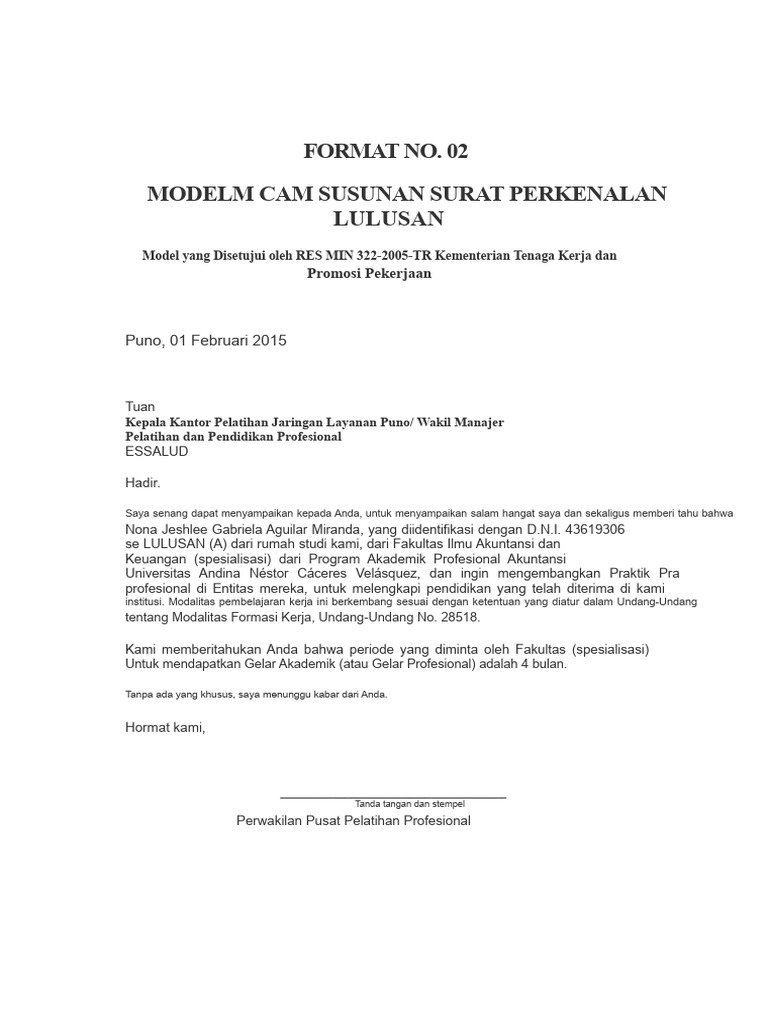 Model Surat Pengantar-Format-02 | PDF