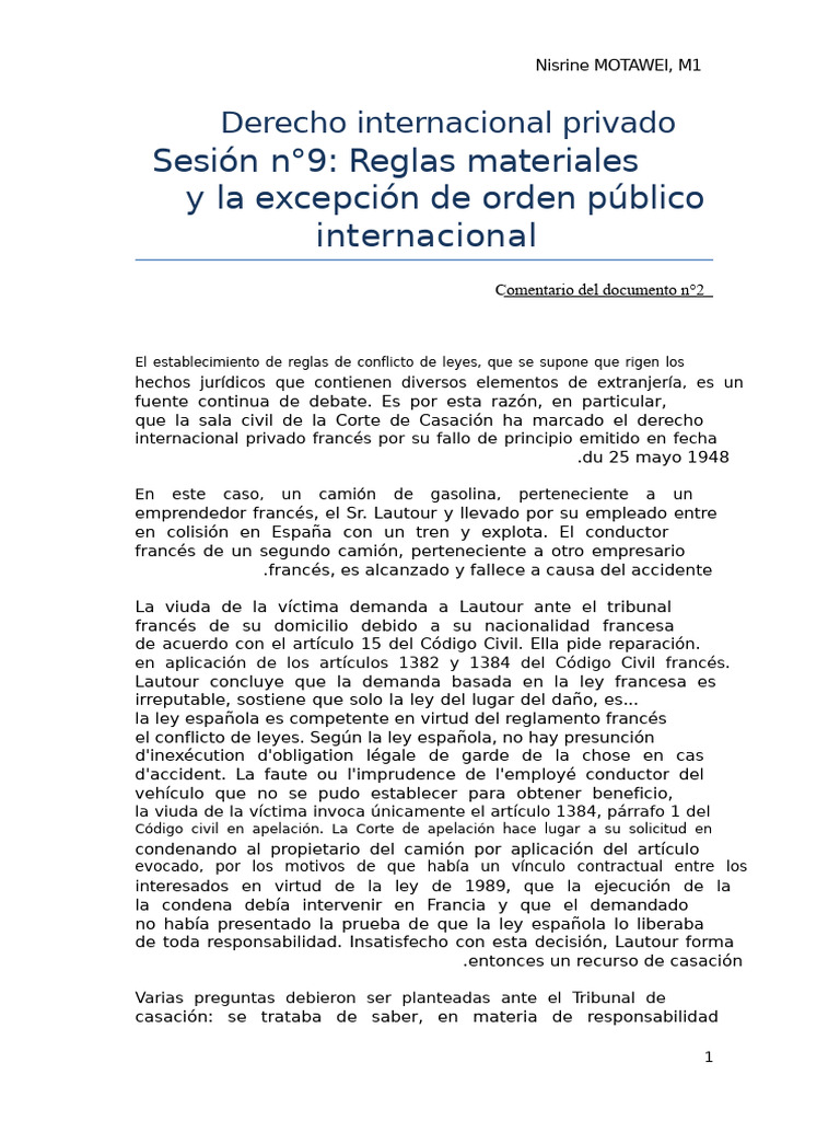 Lex Loci Delicti en Derecho Internacional | PDF | Apelación | Demanda ...