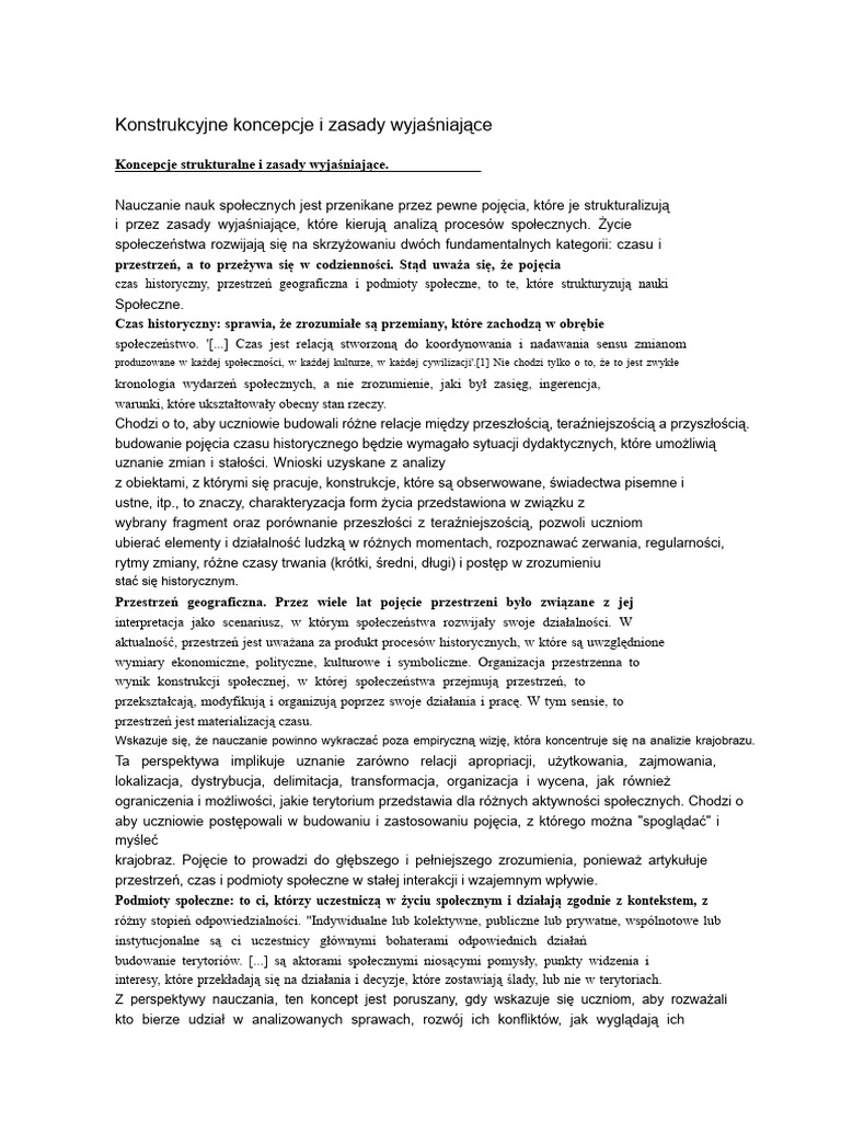 Koncepty Strukturalne I Zasady Wyjaśniające | PDF