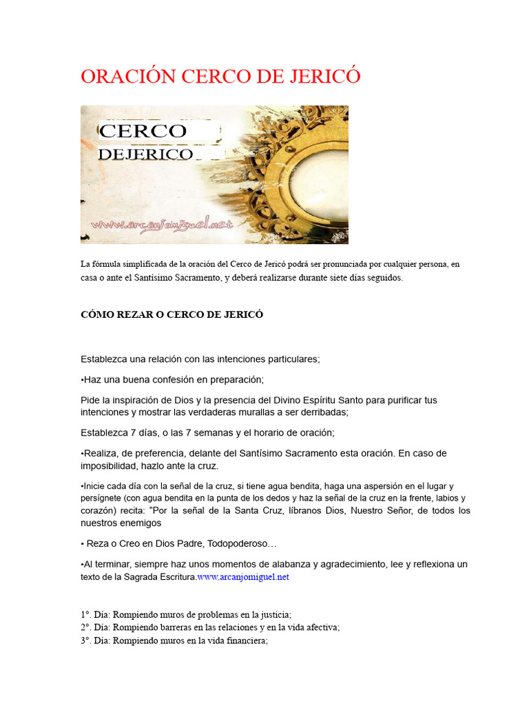 CERCO de JERICÓ Folleto Impreso | PDF | Oración | Joshua