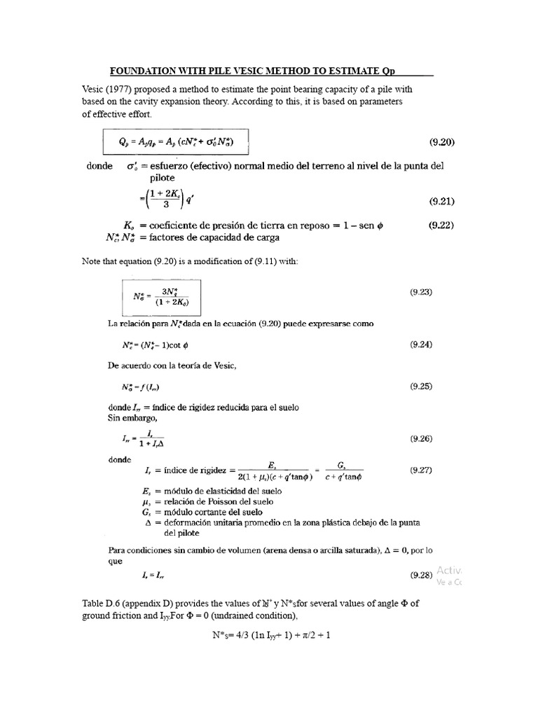 Foundation With Pile Vesic Method To Estimate QP | PDF | Friction ...