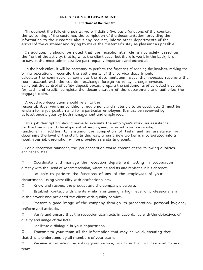 Hotel Reception Department Functions | PDF | Credit Card | Voucher