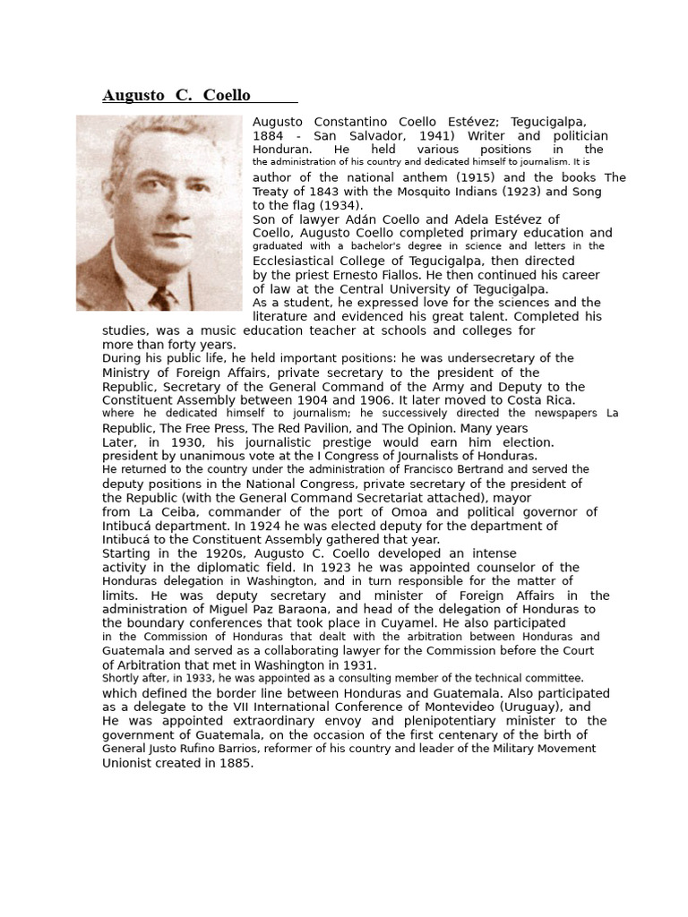 Biography of Carlos Hartling | PDF | Honduras