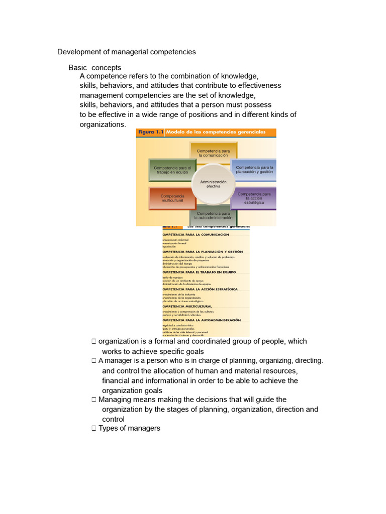 Key Managerial Competencies Explained | PDF | Goal | Planning