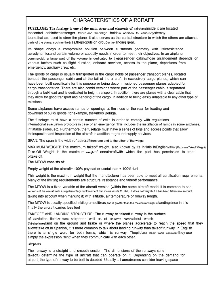 Key Aircraft Characteristics Explained | PDF | Runway | Airplane