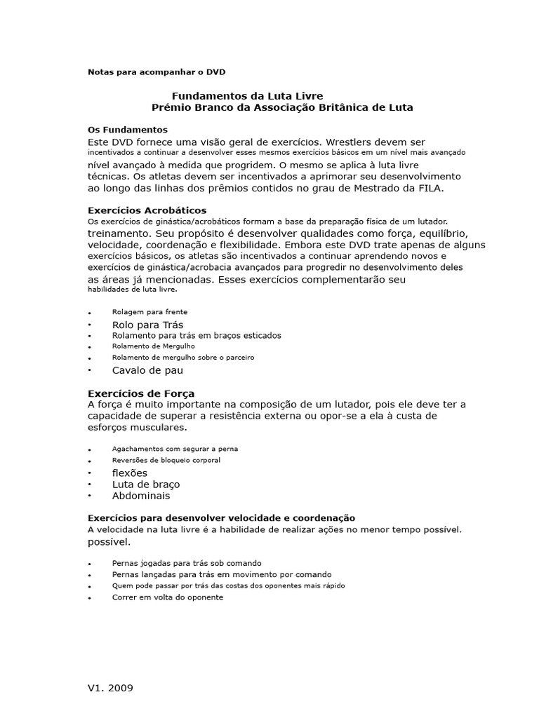 Fundamentos Da Luta Livre v1 | PDF | Luta livre profissional | Ginástica