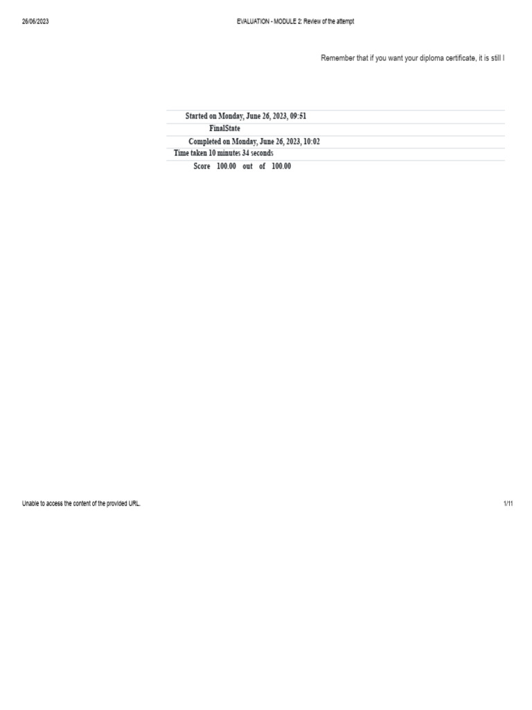 EVALUATION - MODULE 2_ Review of the Attempt | PDF | Audit | Evaluation