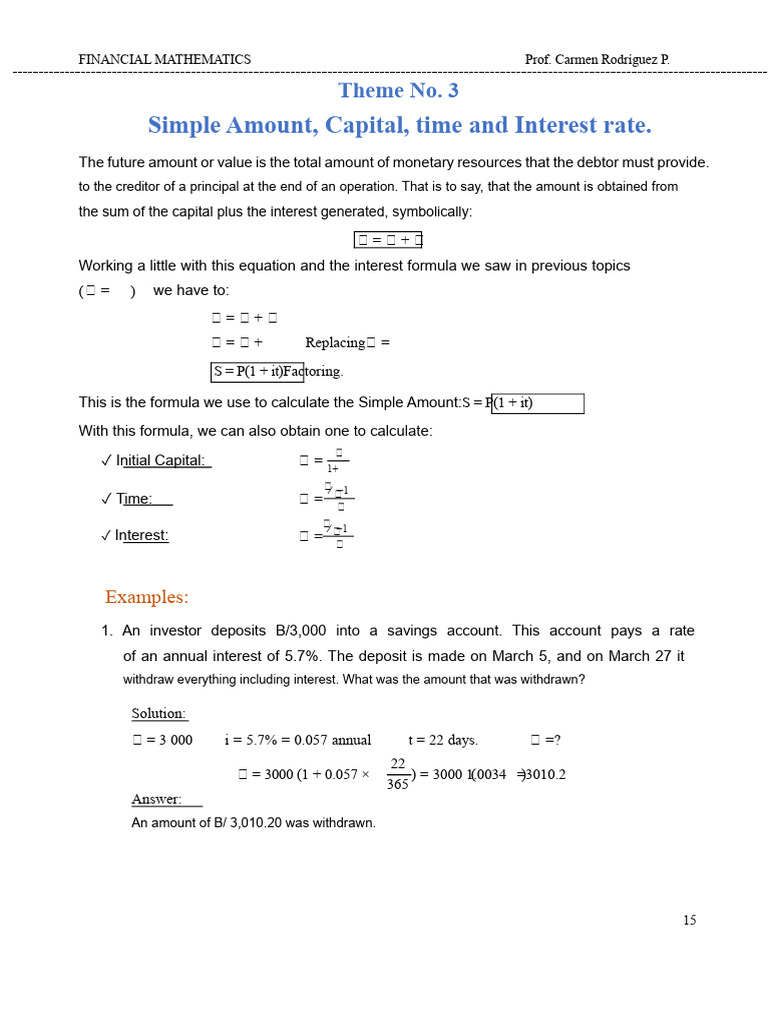 Simple Interest Calculations Guide | PDF | Interest | Interest Rates