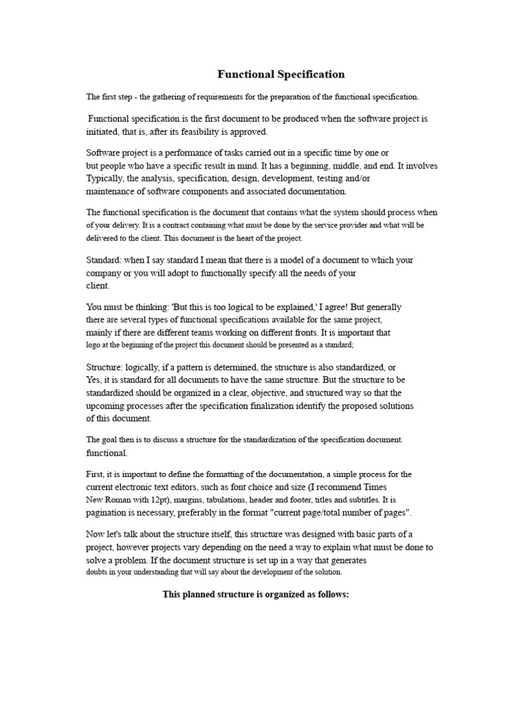 Functional Specification Document Guide | PDF | Specification ...