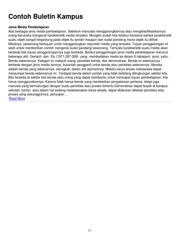 Contoh Buletin Kampus | PDF