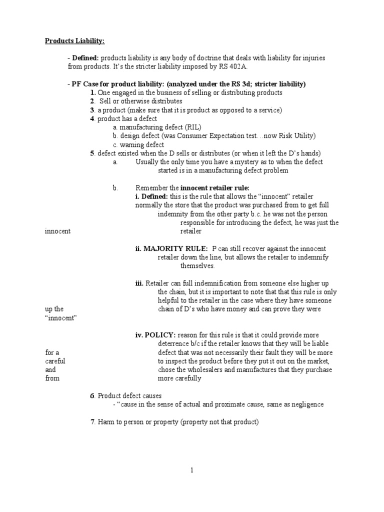 Torts Products Liability Flow Chart | PDF | Product Liability | Negligence
