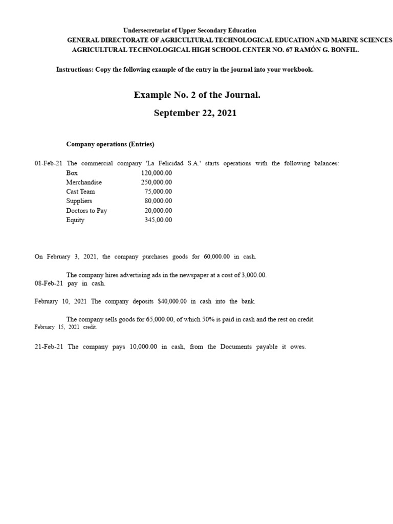 7 Example 2 Journal Book | PDF | Debits And Credits | Banks