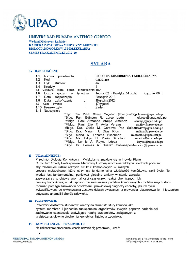 Biologia Celular I Molekularna | PDF