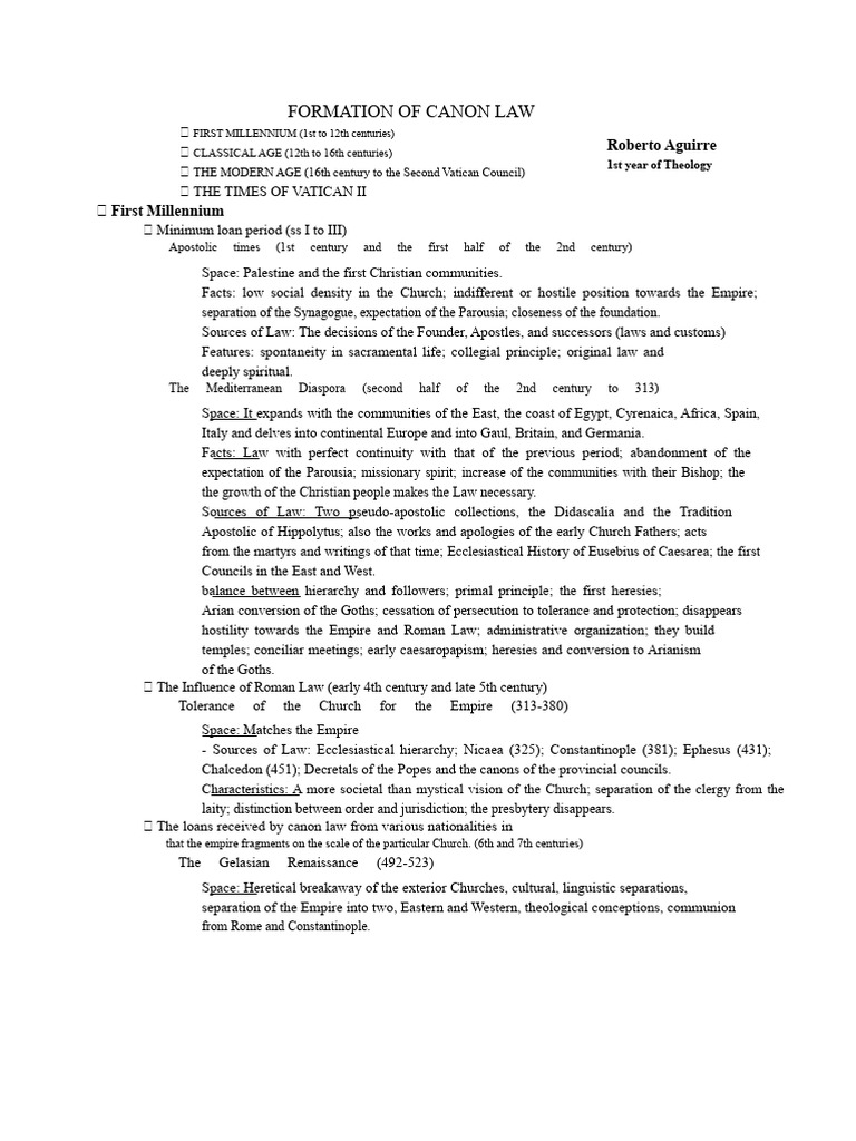 Chronology of Canon Law | PDF | Catholic Church | Pope