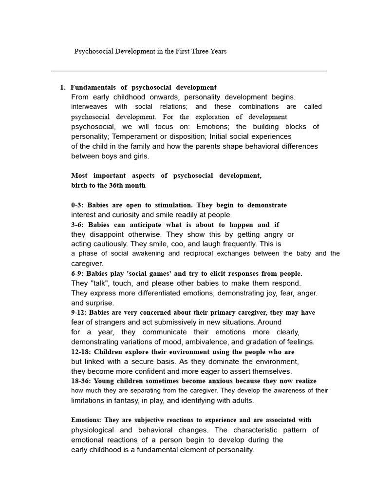 Psychosocial Development in Infants | PDF | Attachment Theory | Child Abuse